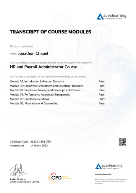 Certificate | Apex Learning